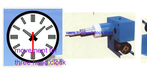 three hand- minute hour second hand movement motor for big tower clocks